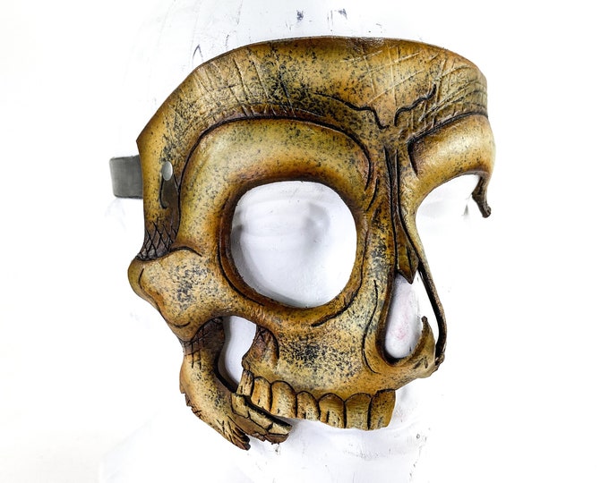 Handcrafted Genuine Leather Skull Phantom of the Opera Style Mask