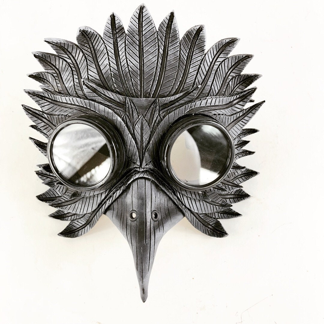 Black Raven Goggles Handmade Genuine Leather Mask - Etsy