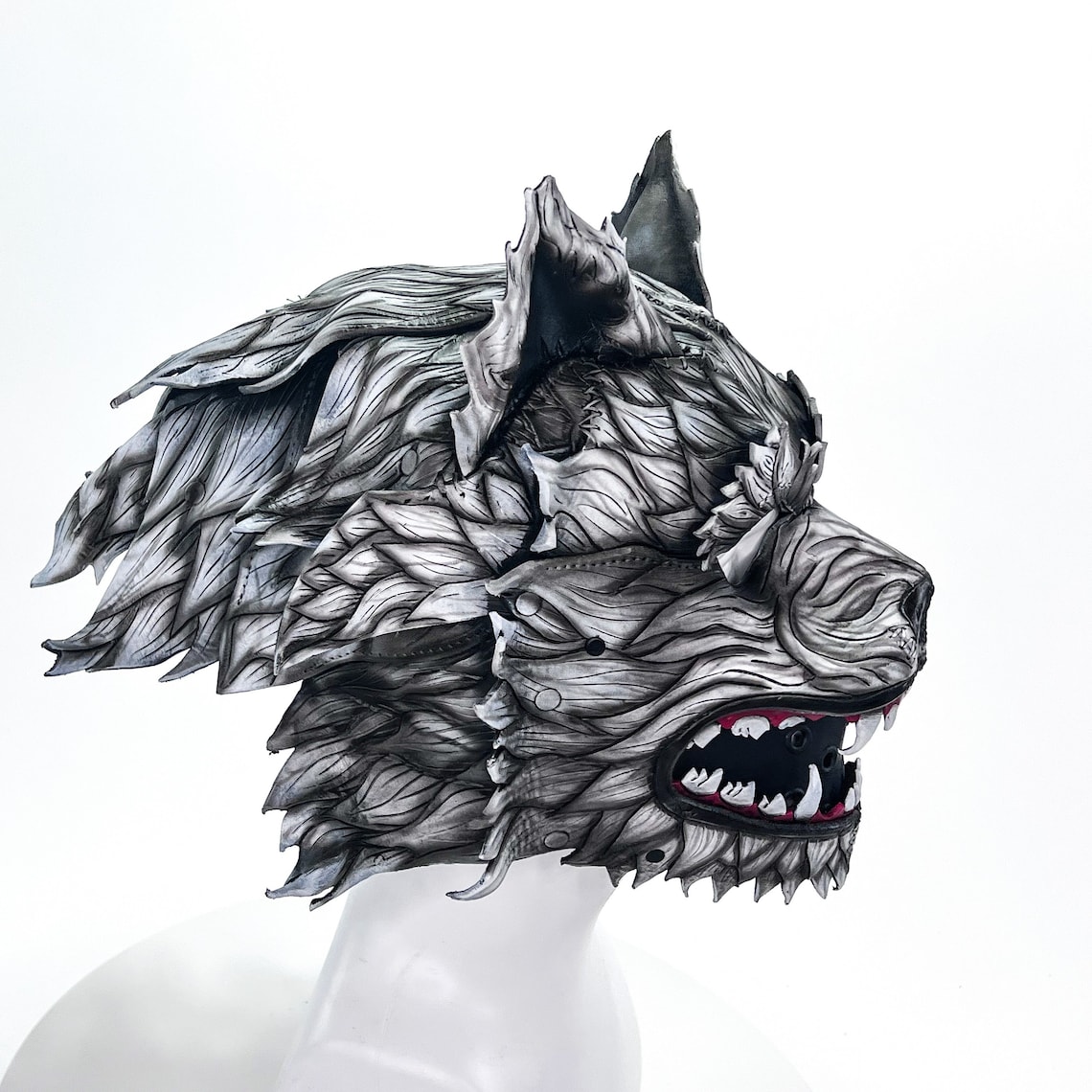 The Grey Lycan Handmade Genuine Leather Helmet Mask - Etsy