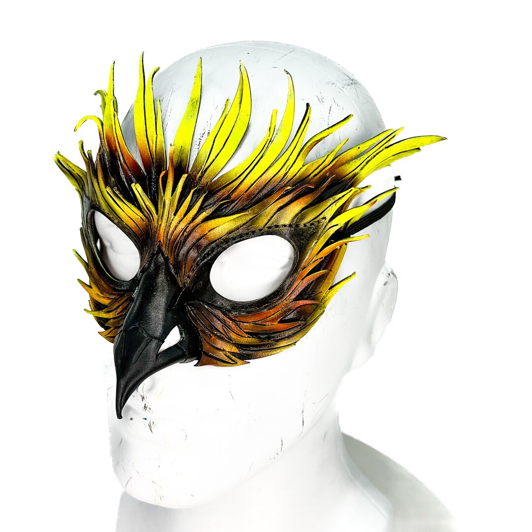 Layered Phoenix Handmade Genuine Leather Mask - Etsy