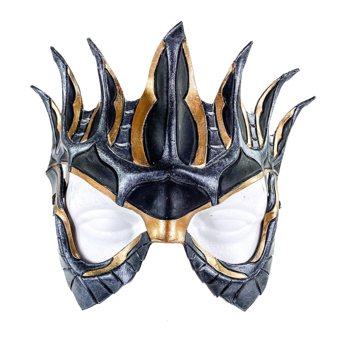 Masquerade Crown Mask of Handmade Genuine Leather in Metallics - Etsy