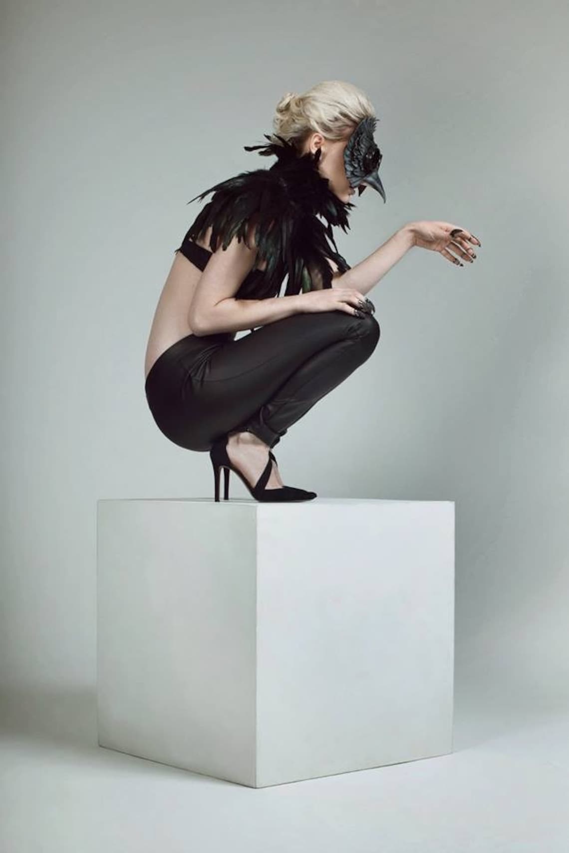 Black Raven Goggles Handmade Genuine Leather Mask - Etsy