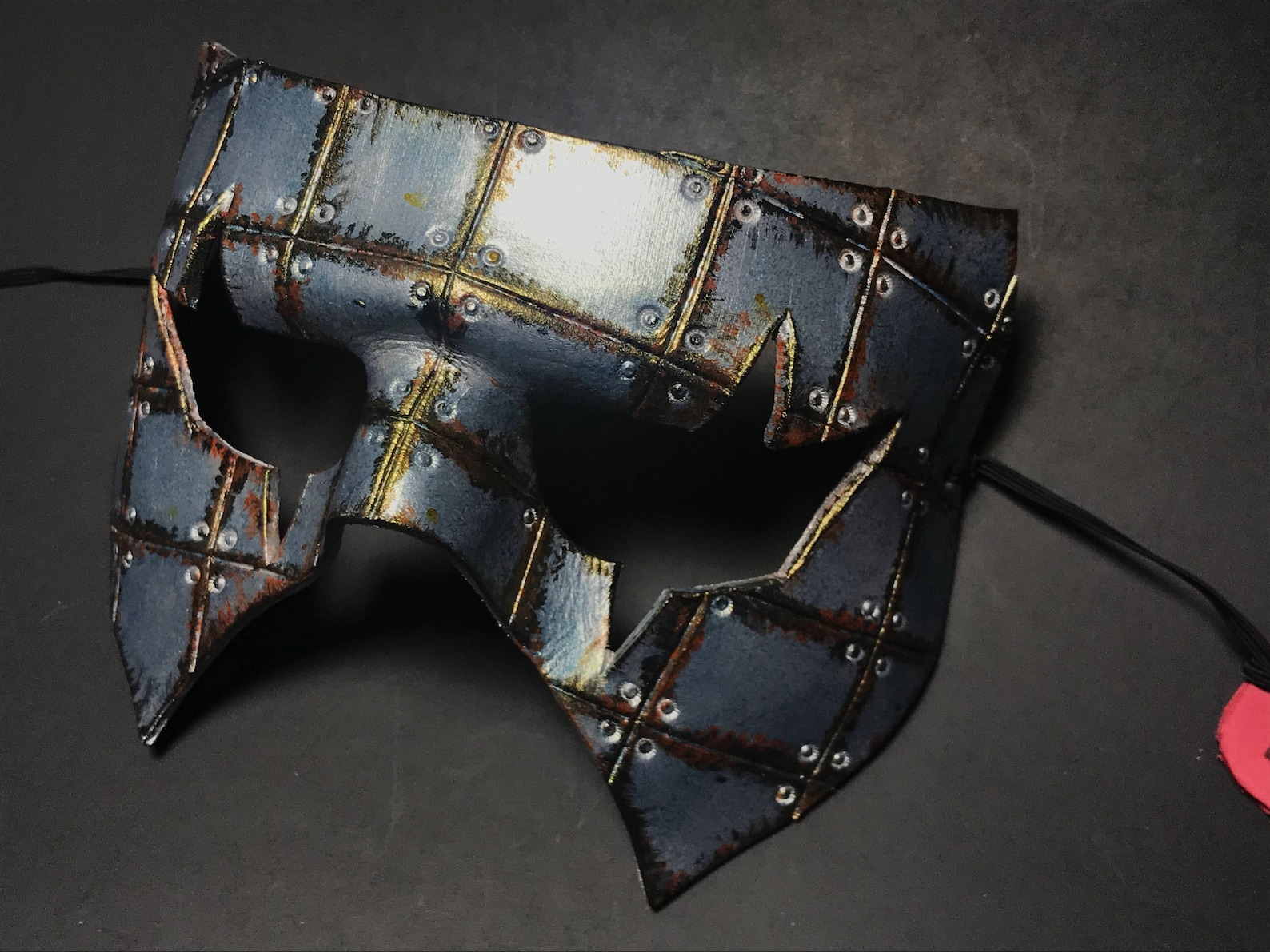 Handmade Genuine Leather Mask in Silver Rust - Etsy