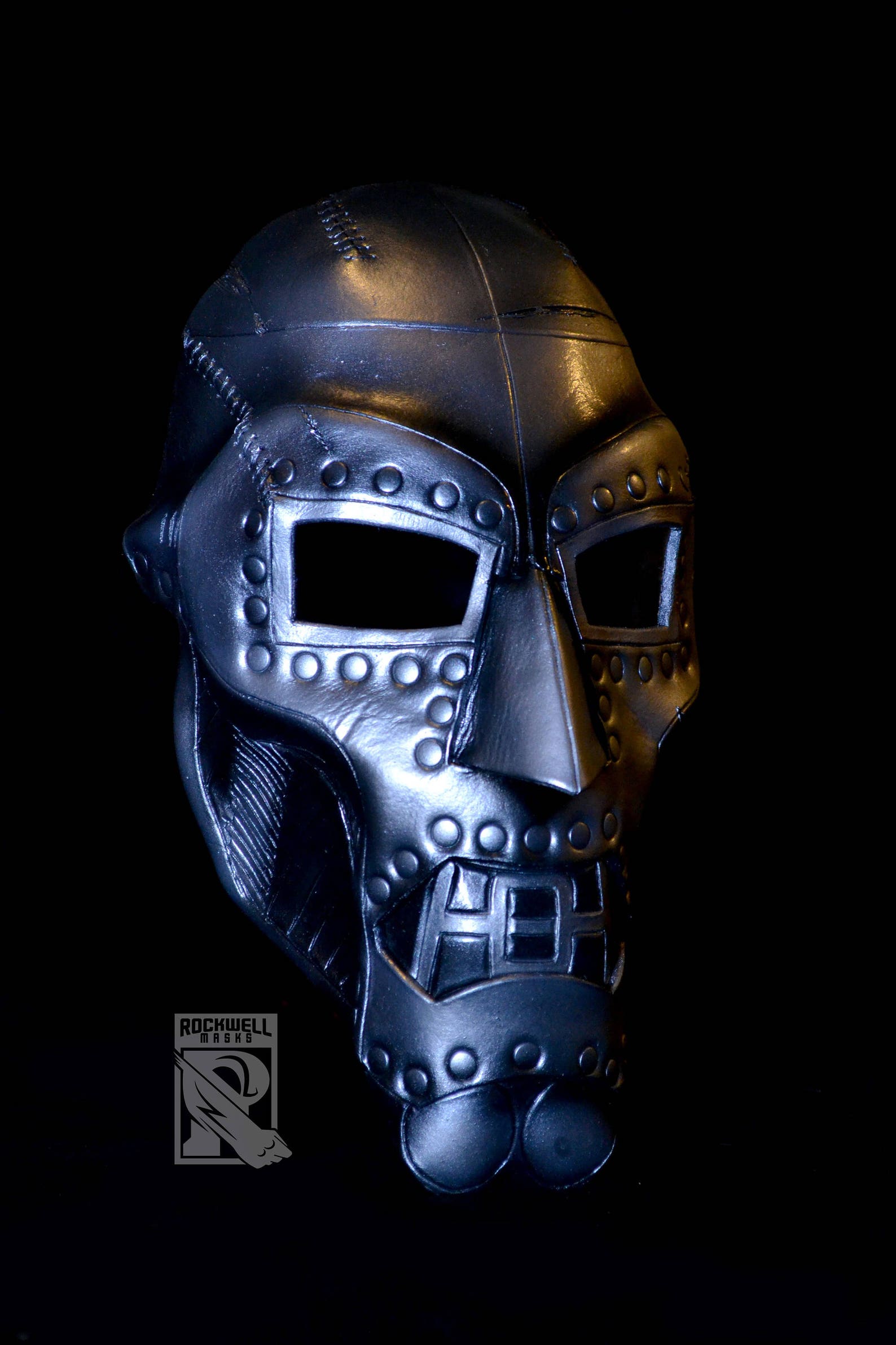 Genuine Leather Mask Weathered Steel Paint Handmade Full | Etsy