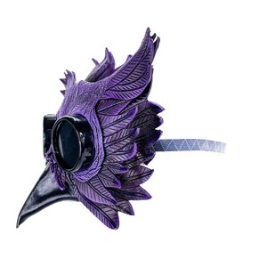 Purple Horned Owl Goggles Handmade Genuine Leather Mask - Etsy