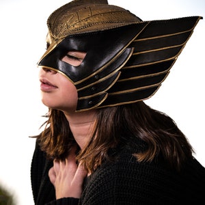 Winged Helmet Genuine Leather Mask - Etsy