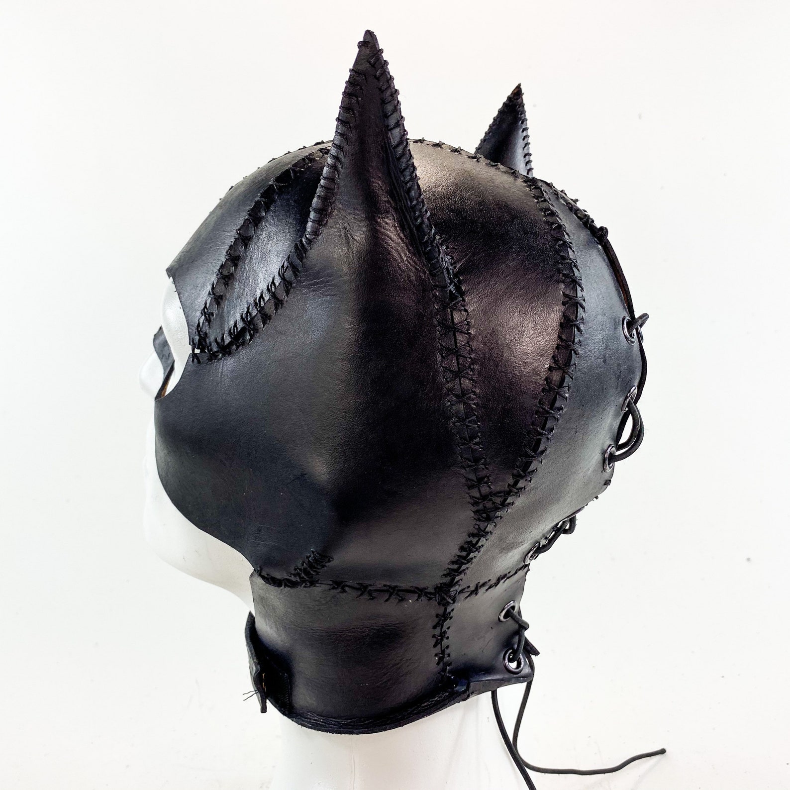 Handcrafted Genuine Leather Catwoman Coif Mask | Etsy