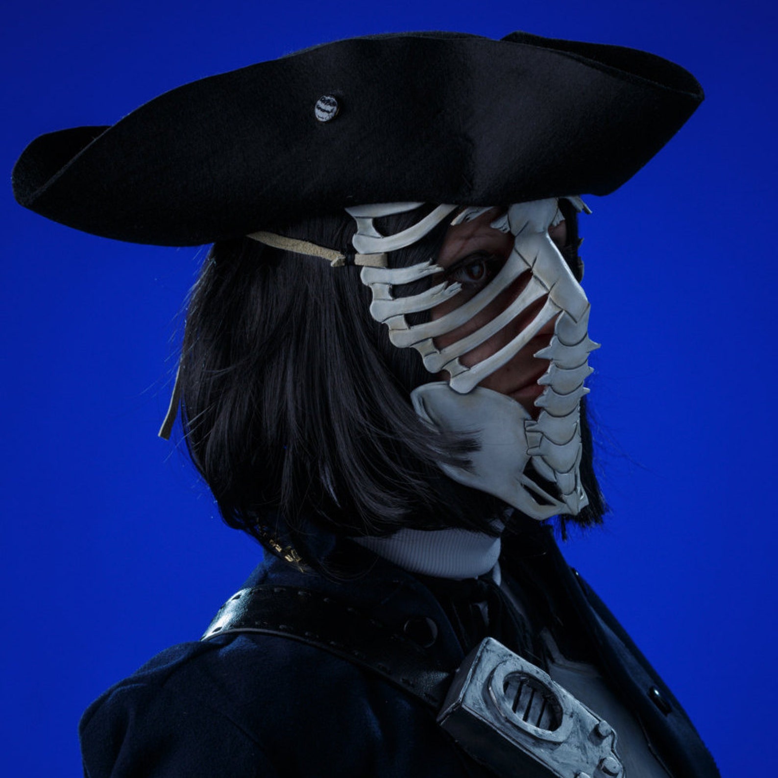 Skeleton Handmade Genuine Leather Mask in White - Etsy