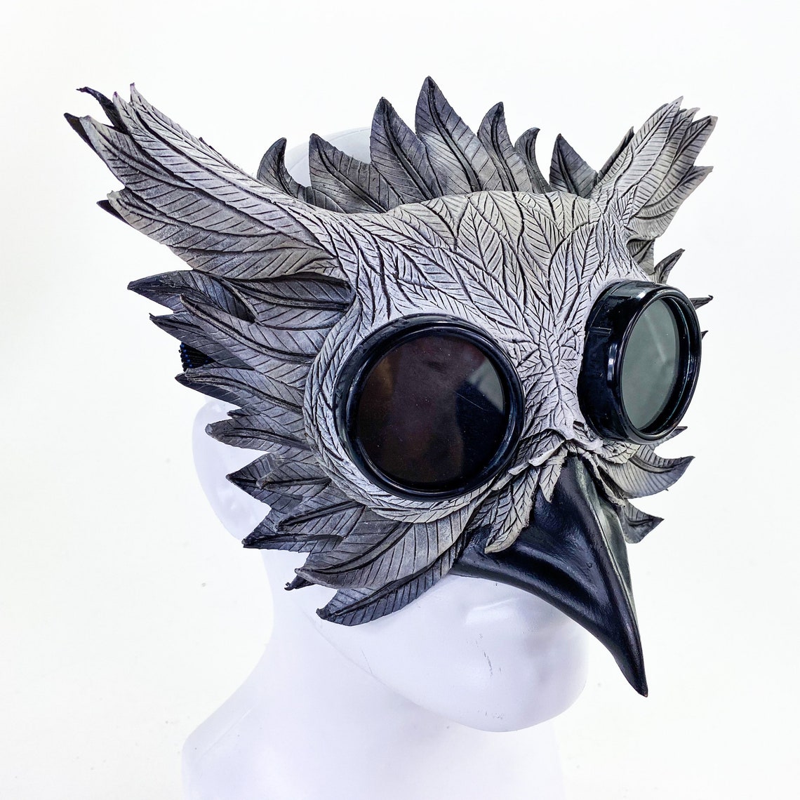 Horned Owl Goggles Handmade Genuine Leather Mask - Etsy