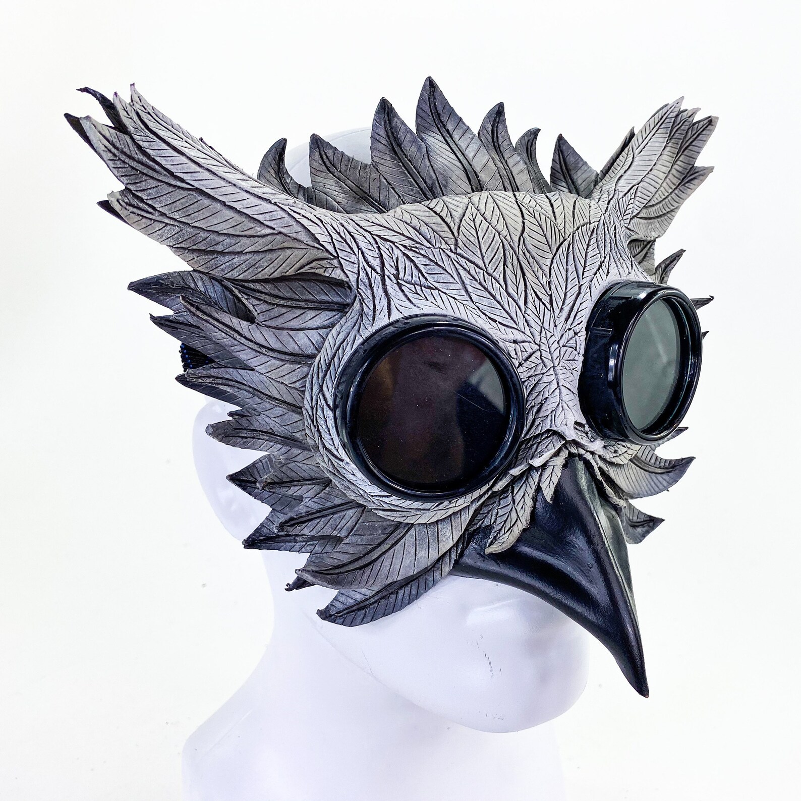 Horned Owl Goggles Handmade Genuine Leather Mask - Etsy