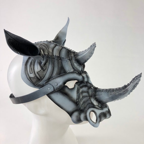 Rhino Handmade Genuine Leather Mask - Etsy
