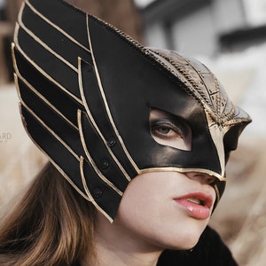 Winged Helmet Genuine Leather Mask - Etsy
