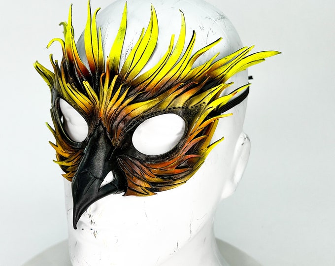 Layered Phoenix Handmade Genuine Leather Mask