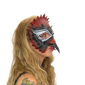 Red Raven Handmade Genuine Leather Mask - Etsy