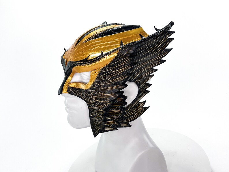 Winged Helmet Genuine Leather Mask - Etsy