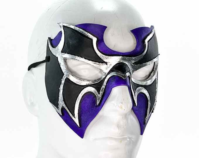 Super Hero Wrestling Mask Handmade Genuine Leather Mask in Purple and ...