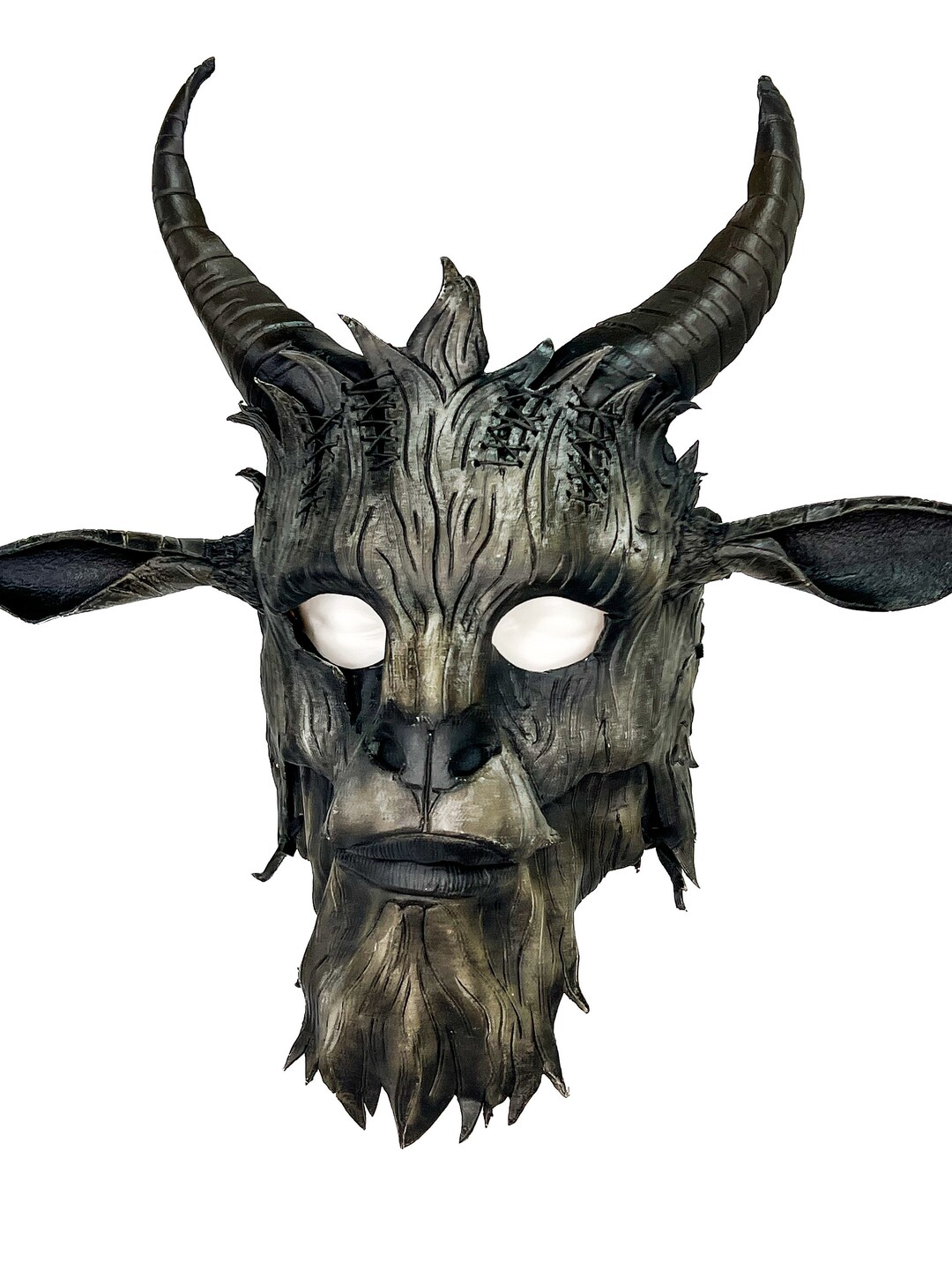 Genuine Leather Mask - Undead Goat - Handmade Full Face Cover for ...