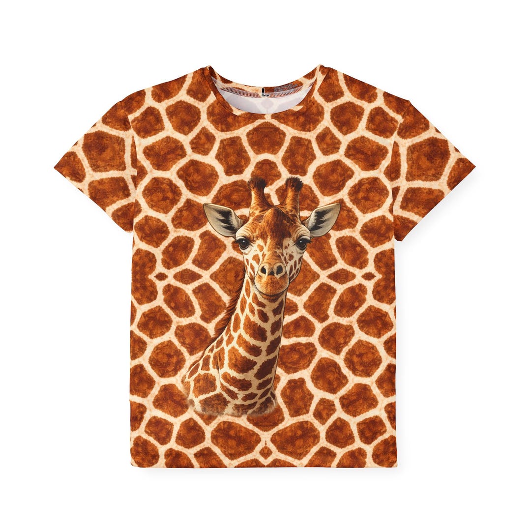 Giraffe Face and Spots Kids Jersey | All-over Print Animal Tee - Etsy