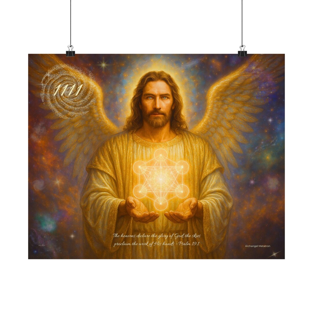 Archangel Metatron Sacred Geometry Matte Horizontal Poster - Spiritual ...