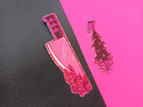 Hot Pink Glitter Vinyl Kanabo and K Nife Stickers Planners - Etsy