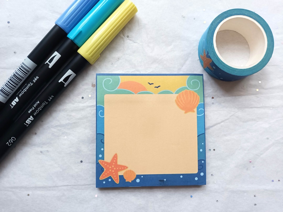 Midday Waves Sticky Notes, Time of Day, Stationery, Beach, Waves ...