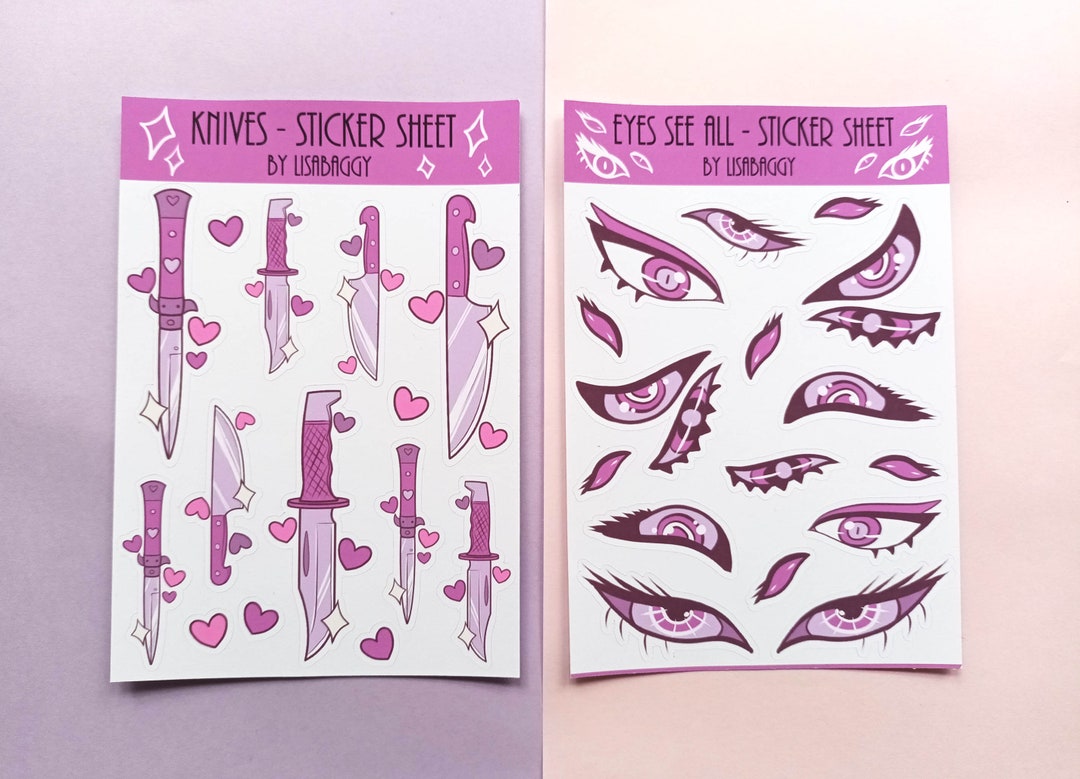 VINYL Yami Kawaii Journal Sticker Sheets Decorative Stickers Eyes K Niv ...