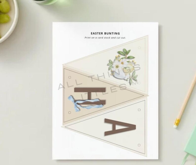 Easter Bunting Printable Banner | Boho Easter Decor | Happy Easter ...