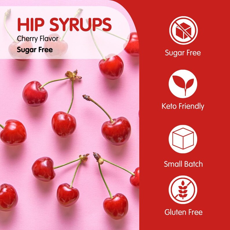 Hip Syrups Cherry Sugar Free Syrup With Natural Fruit Extract for ...