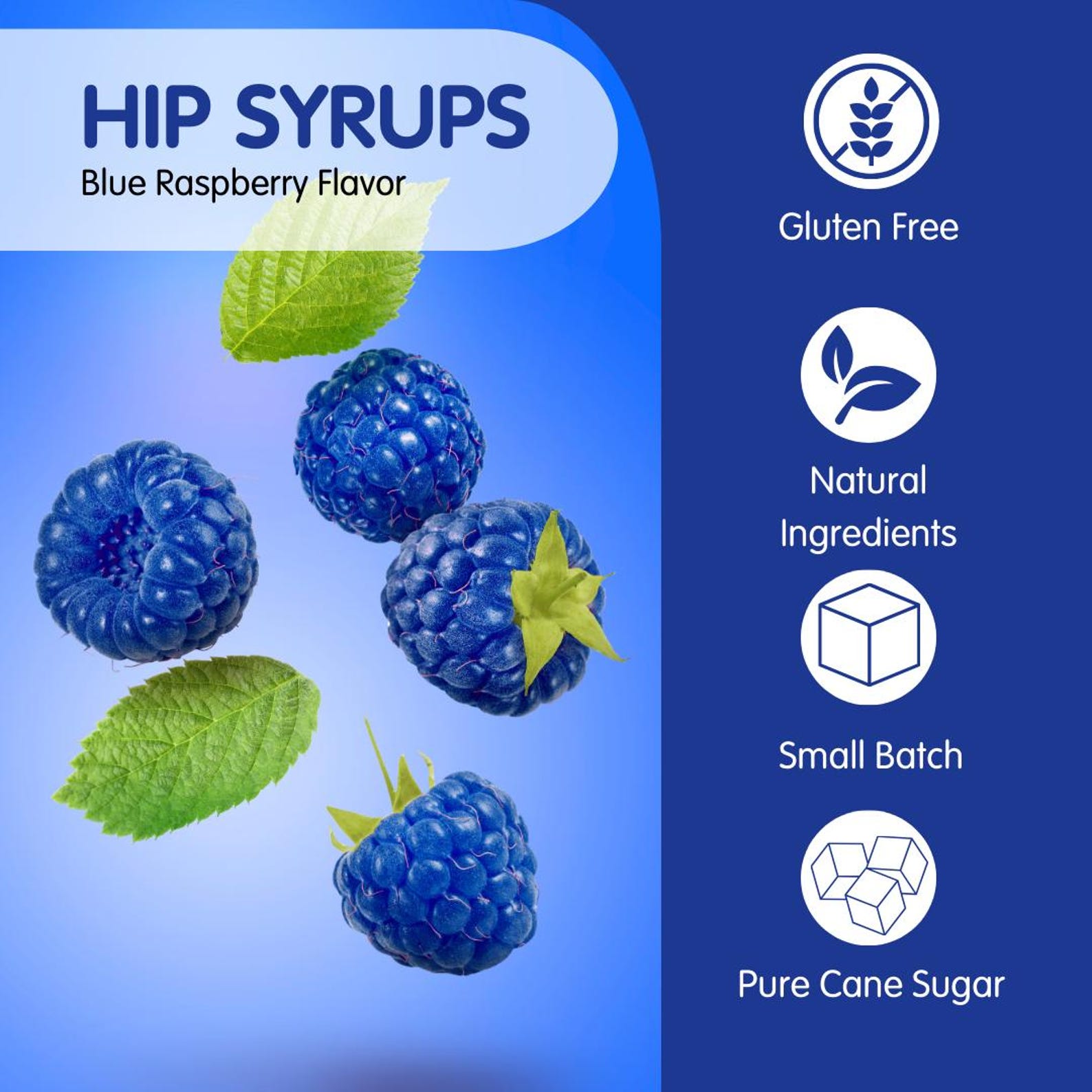 Hip Syrups Blue Raz Syrup | Pure Cane Sugar | Natural Flavor for Coffee ...