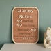 Library Rules Sign Wood Book Decor Bookish Gift for Readers and ...