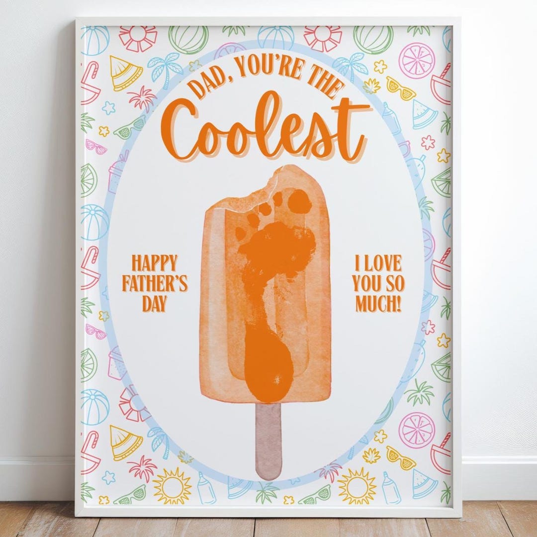 Father's Day Craft | Popsicle Footprint Activity | DIY Gift for Dad ...