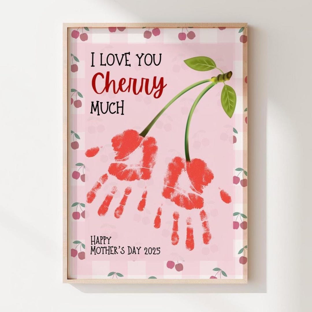 Mother's Day Craft | Cherry Handprint | I Love You Cherry Much | Gift ...