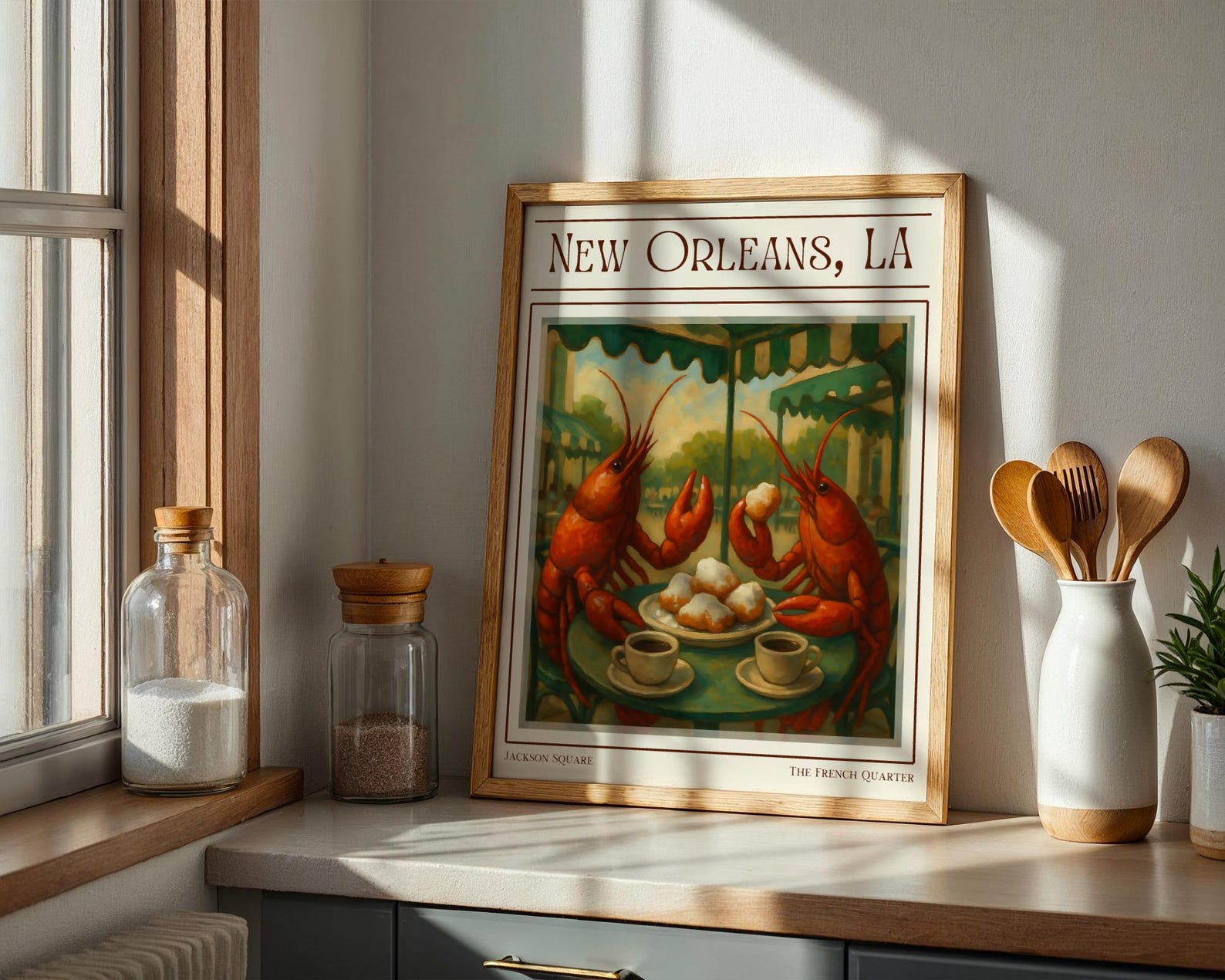 Crawfish Eating Beignets Poster Print | New Orleans Wall Art | NOLA ...