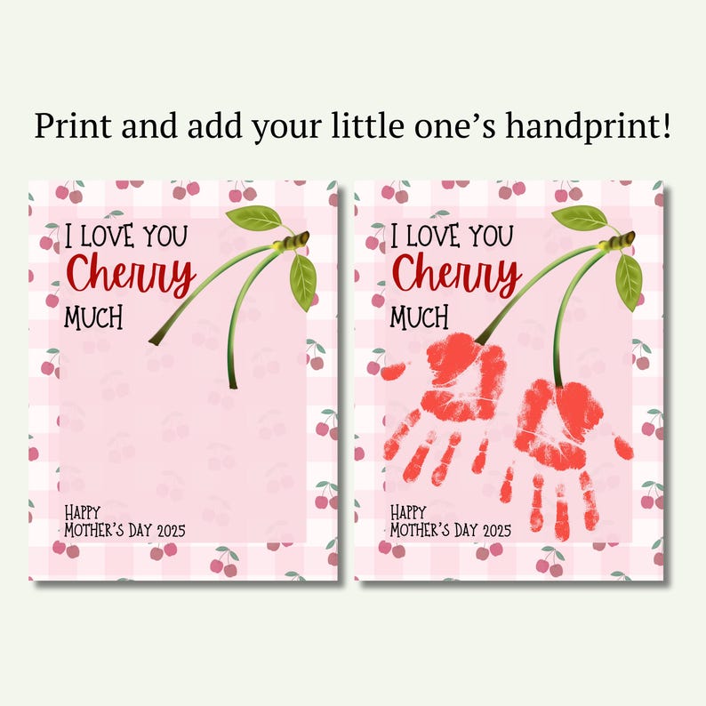 Mother's Day Craft | Cherry Handprint | I Love You Cherry Much | Gift ...