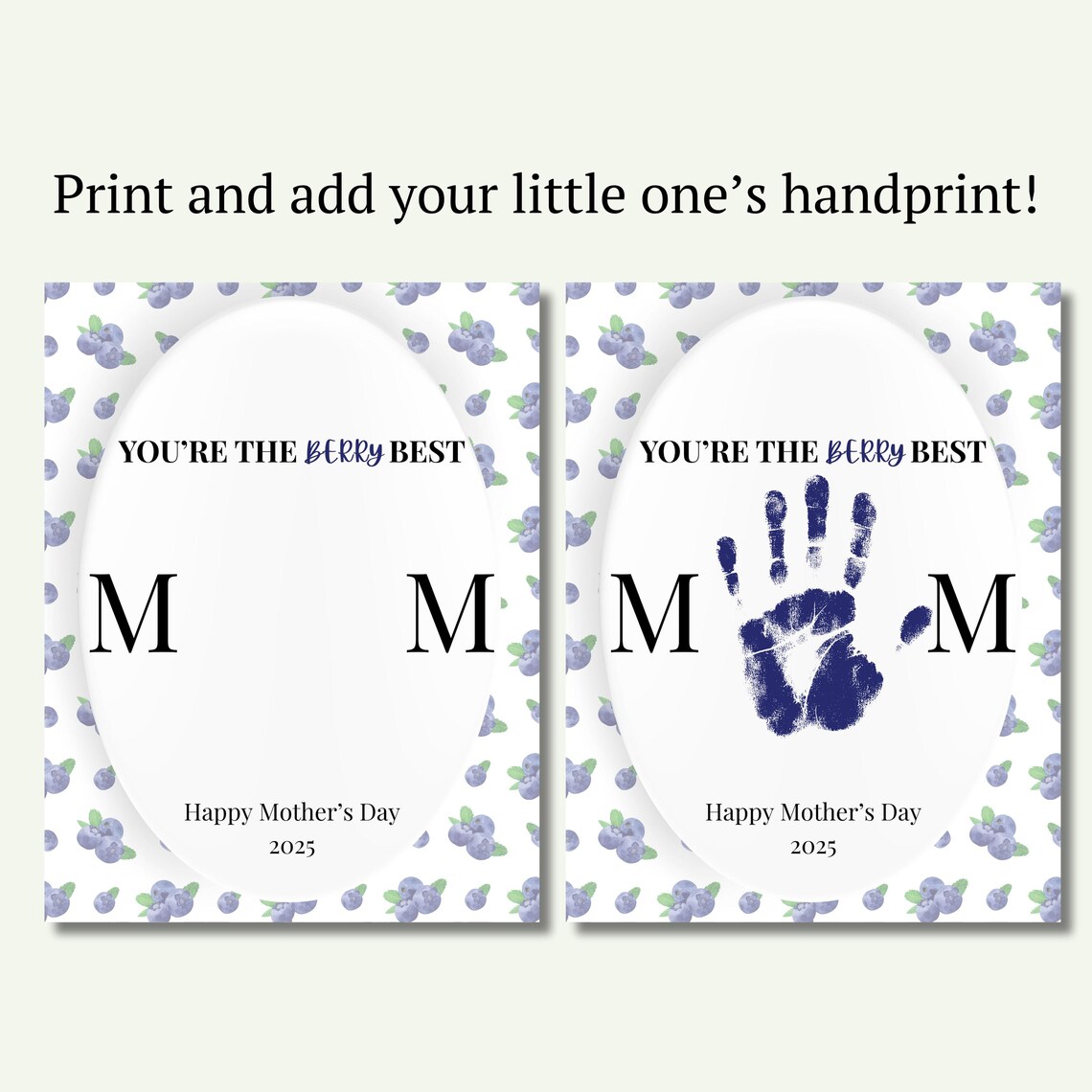 Mother's Day Craft | Blueberry Handprint | Gift to Mom From Child ...
