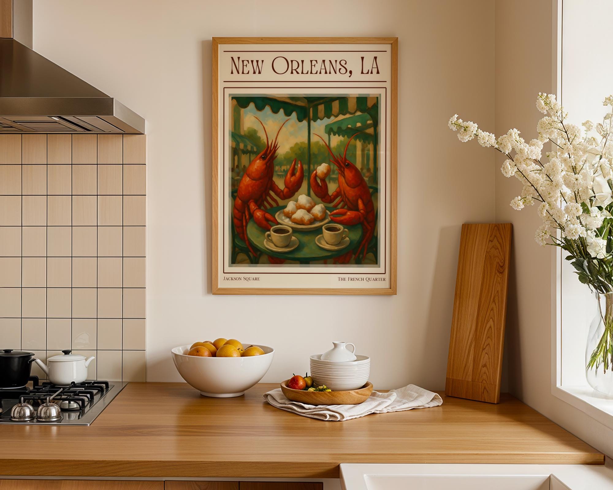 Crawfish Eating Beignets Poster Print | New Orleans Wall Art | NOLA ...