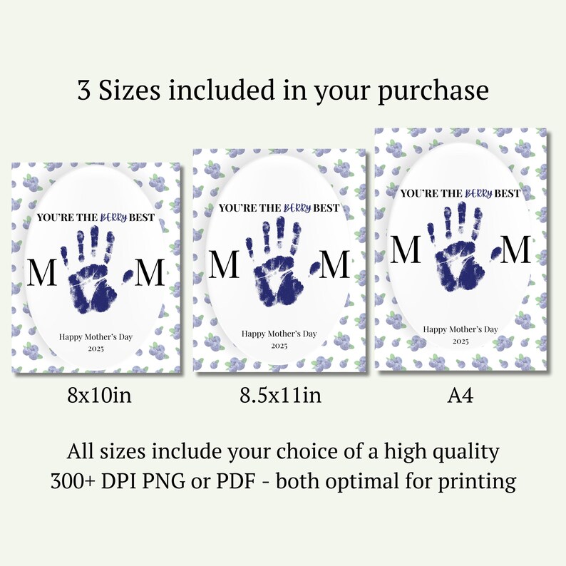Mother's Day Craft | Blueberry Handprint | Gift to Mom From Child ...