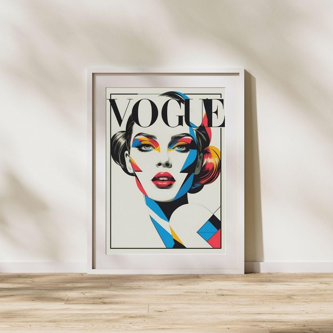 Colorful Vogue Cover Wall Art - Modern Fashion Magazine Print ...