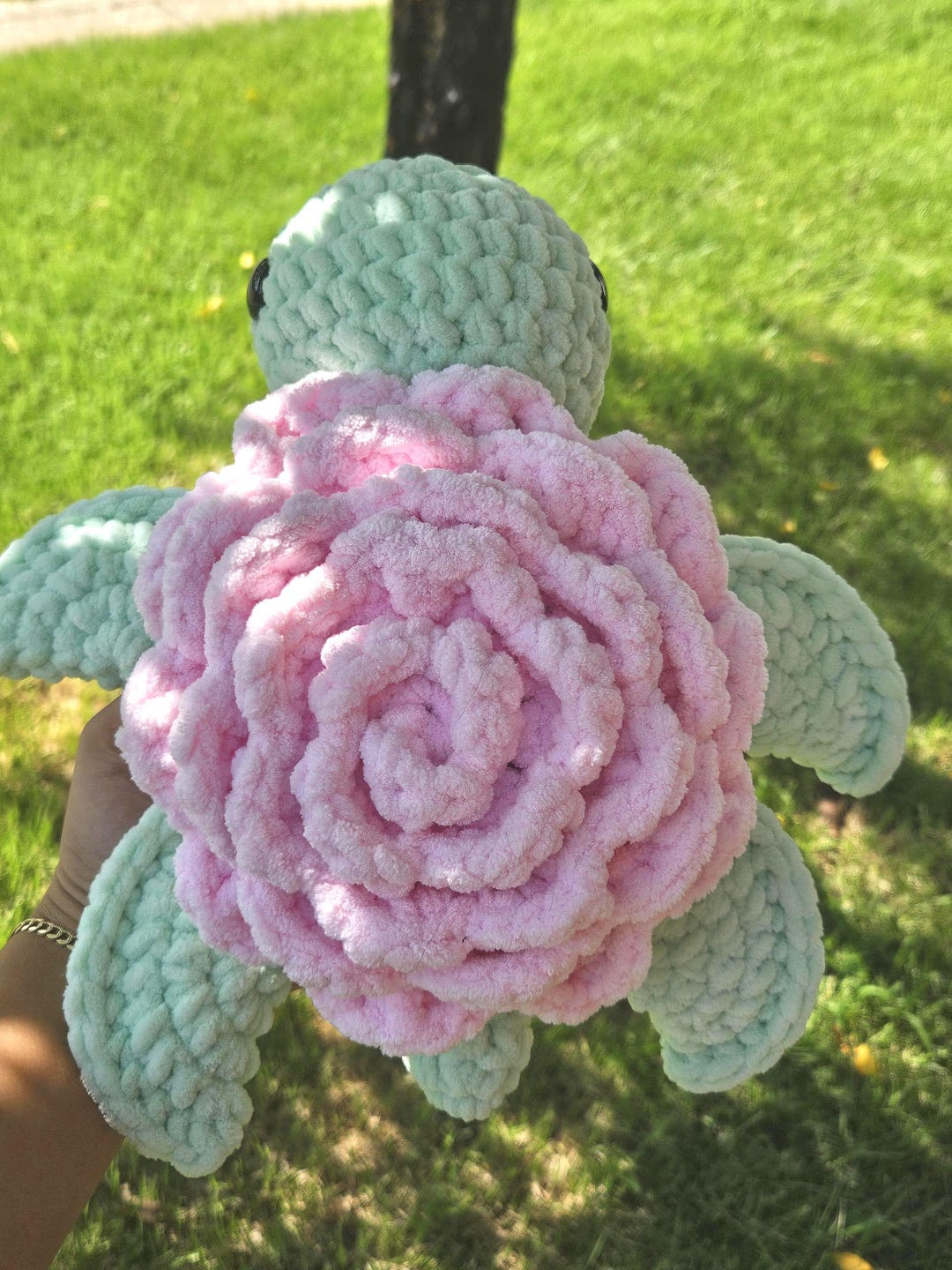 Rose Flower Sea Turtle Plushie - Etsy