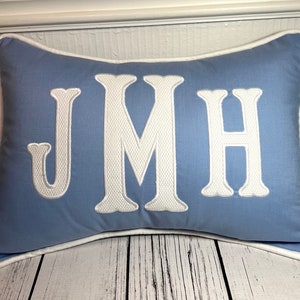 Personalized Applique Monogram Pillow With Insert, Kona Cotton - Etsy