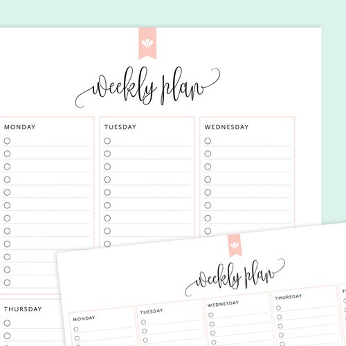 Printable Weekly Planner A4 - Etsy