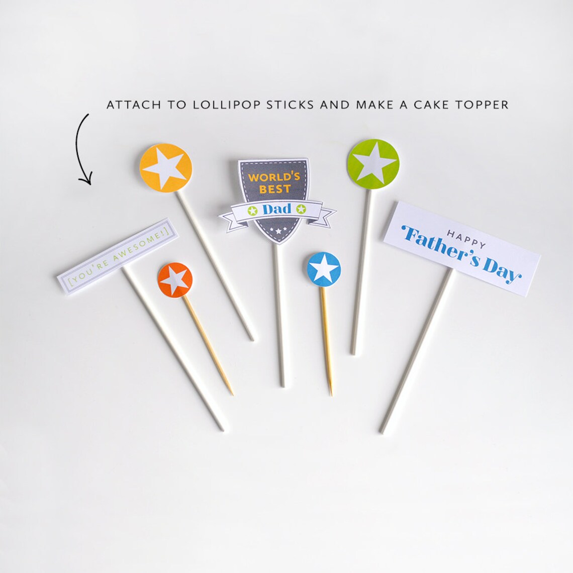 Father's Day Cake Topper Printable, Father's Day Gift Embellishment ...