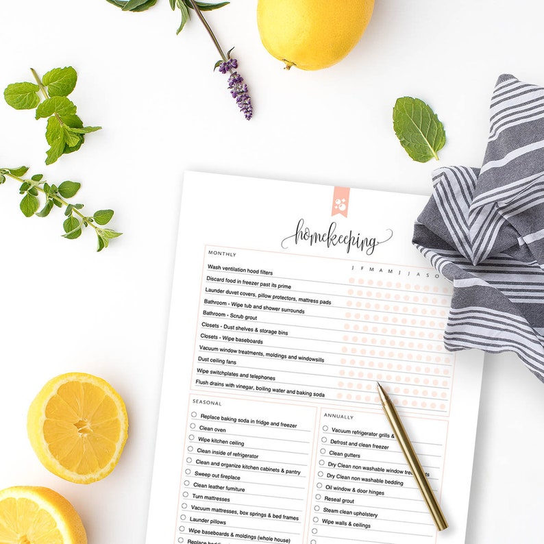 Seasonal Cleaning Checklist Printable, Fillable PDF Cleaning List ...