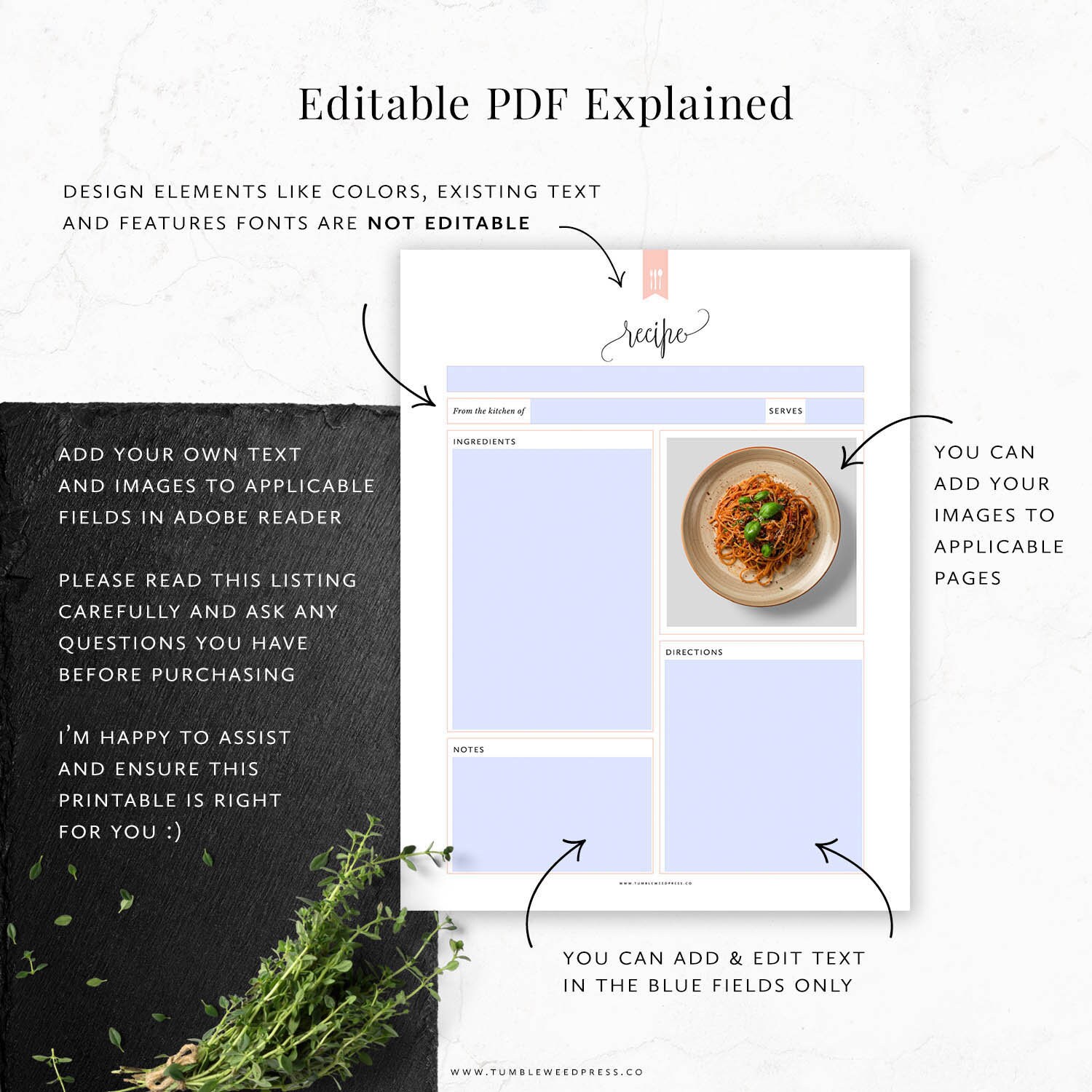 Meal Planning Printable BUNDLE, Editable Meal Planner, Recipe Binder ...