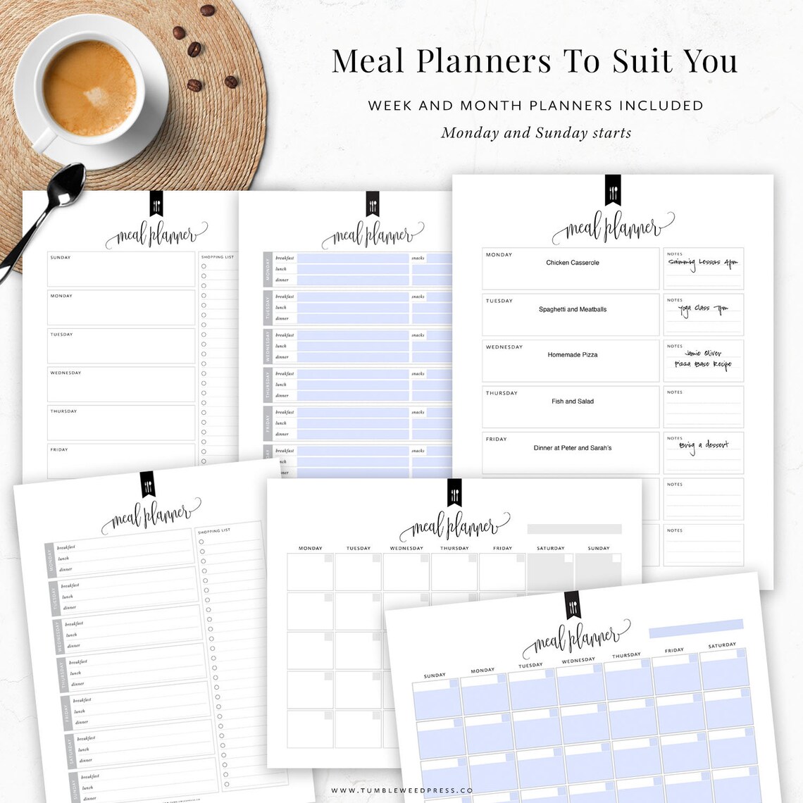 Meal Planning Printable KIT Meal Planner Printable Printable - Etsy