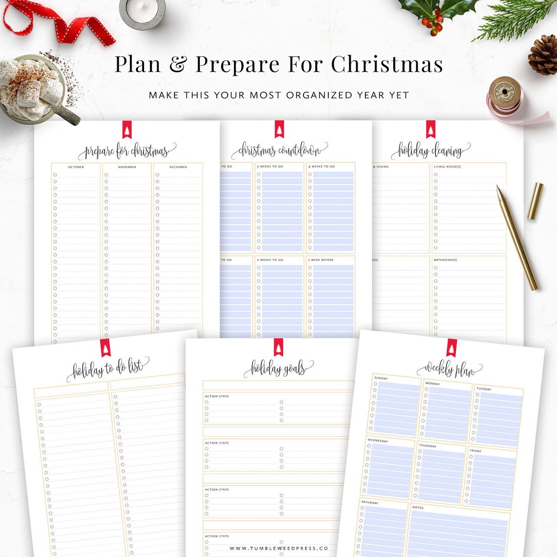 Christmas Planner Printable Binder Kit, Holiday Planner Printable ...