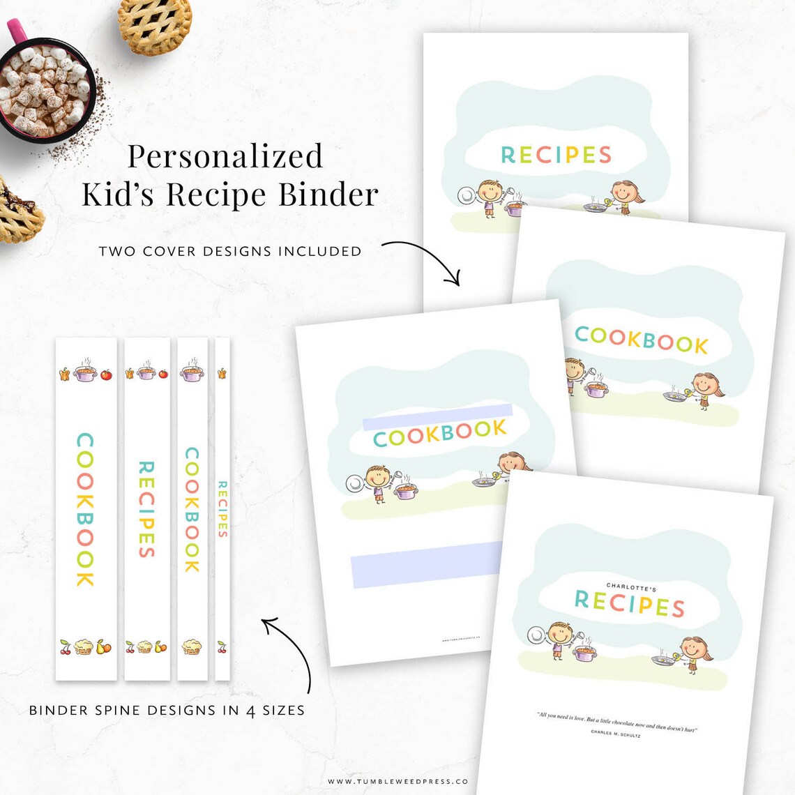 Kids Recipe Binder Kit Printable, Kids Recipe Book, Fillable Recipe ...