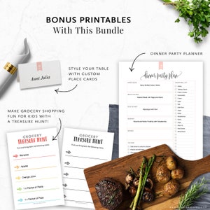 Meal Planning Printable BUNDLE, Editable Meal Planner, Recipe Binder ...