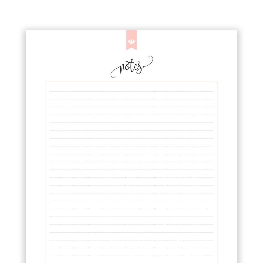 Notes List, Notes Printable, INSTANT DOWNLOAD - Etsy