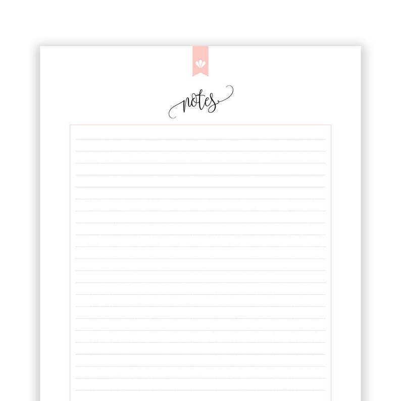 Notes List, Notes Printable, INSTANT DOWNLOAD - Etsy